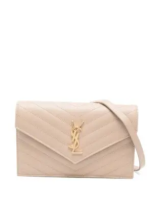 Saint Laurent Envelope Cassandre Leather Wallet On Chain - Multicolor