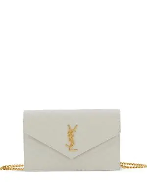 Saint Laurent Envelope Cassandre Leather Wallet On Chain - Multicolor