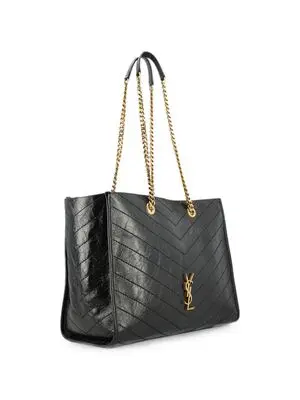 Saint Laurent Niki E/w Suede Leather Tote