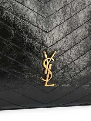 Saint Laurent Niki E/w Suede Leather Tote