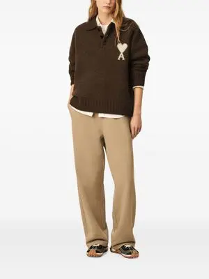 AMI Paris De Coeur Wool Polo Sweater