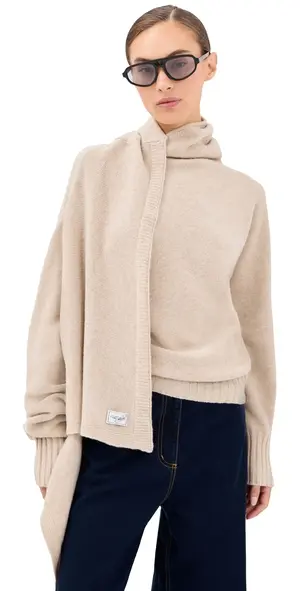 Attico Draped Wool Sweater - Beige
