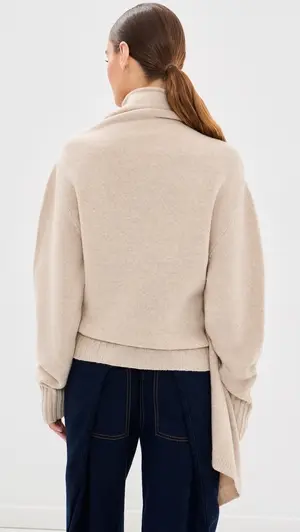 Attico Draped Wool Sweater