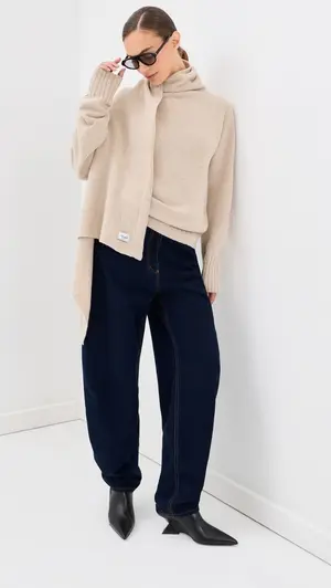 Attico Draped Wool Sweater