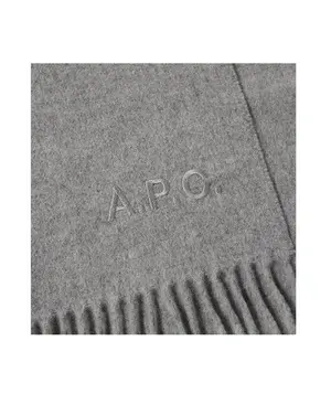 A.p.c. Logo-embroidered Fringed-edge Scarf