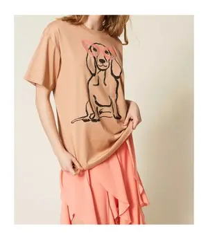 TWINSET Dog-print T-shirt - Nude