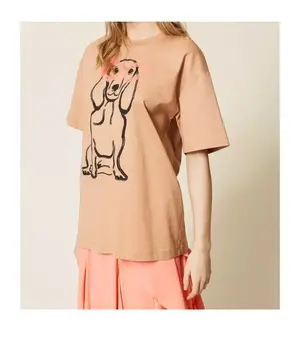 TWINSET Dog-print T-shirt - Nude