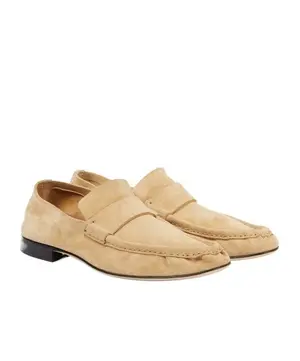 THE ROW Suede Penny Loafers - Beige