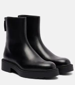 THE ROW Nobilis Fast Leather Ankle Boots