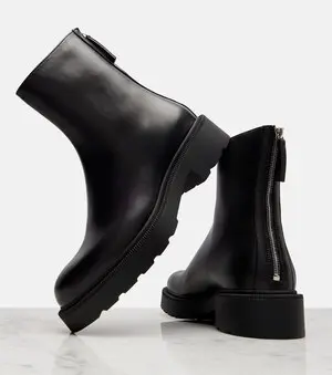 THE ROW Nobilis Fast Leather Ankle Boots