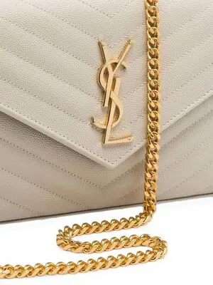 Saint Laurent Cassandre Leather Wallet On Chain