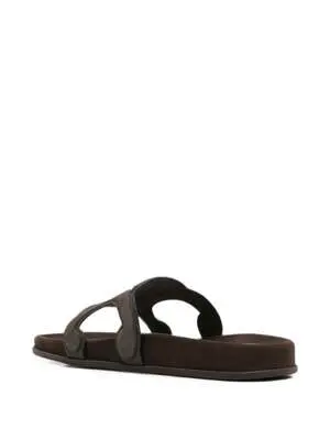 Celine Triomphe Suede Leather Sandals