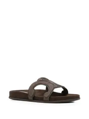 Celine Triomphe Suede Leather Sandals