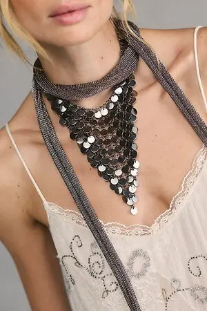 Free People Solana Choker Necklace - Hematite