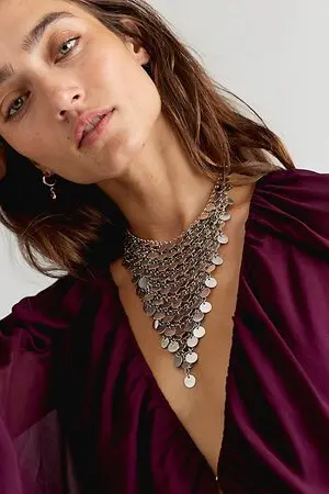 Free People Solana Choker Necklace Silver