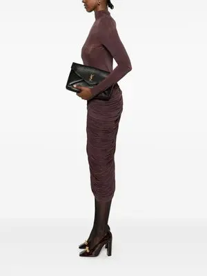 Saint Laurent Envelope Cassandre Large Leather Clutch