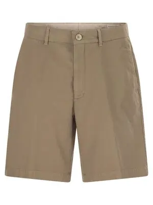 Brunello Cucinelli Cotton Gabardine Bermuda Shorts - Cream