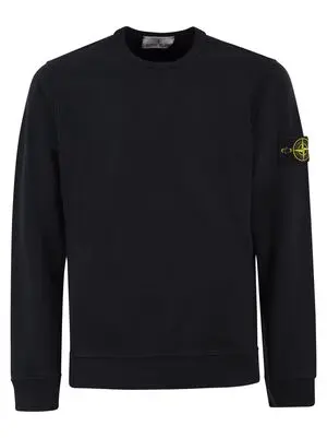 Stone Island Cotton Crew Neck Sweatshirt With Compass Badge - Blue