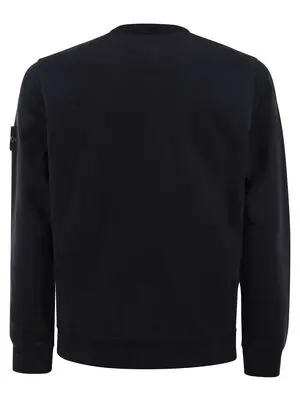 Stone Island Cotton Crew Neck Sweatshirt With Compass Badge - Blue