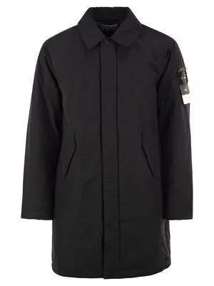 Stone Island Micro Reps Padded Coat With Compass Badge - Black
