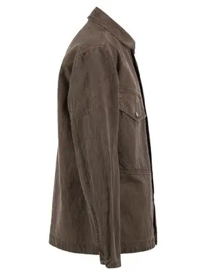 Stone Island Corduroy Overshirt With Compass Badge