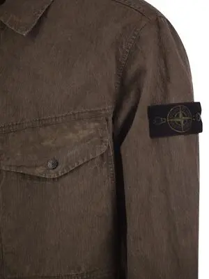Stone Island Corduroy Overshirt With Compass Badge