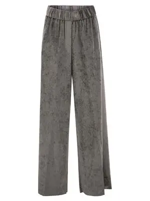 Peserico Wide-leg Corded Velvet Trousers - Gray