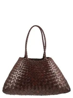 Dragon Diffusion Santa Croce Big Woven Leather Bag - Brown