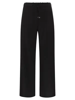 Max Mara Smmfloria Virgin Wool Stretch Trousers With Drawstring Waist - Black