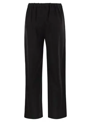 Max Mara Smmfloria Virgin Wool Stretch Trousers With Drawstring Waist