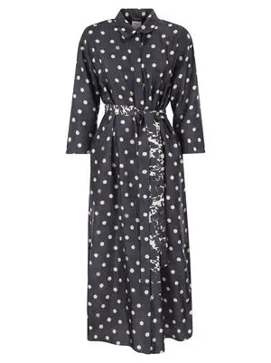 Max Mara Smmleva Printed Silk Twill Dress - Blue