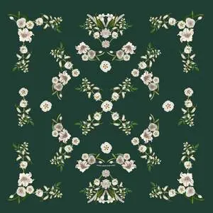 JESSIE ZHAO NEW YORK Lily Garden Double Sided Silk Scarf - Green