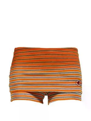 ANOMALIES DEPARTMENT Gradient Striped Layered Shorts - Orange
