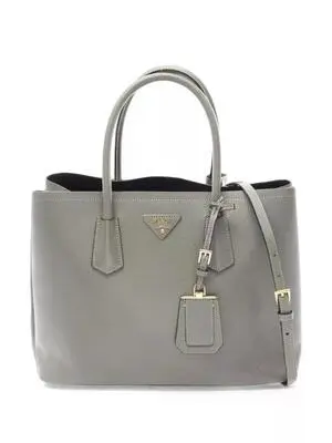 Prada 2000s Saffiano Leather Tote Bag - Grey