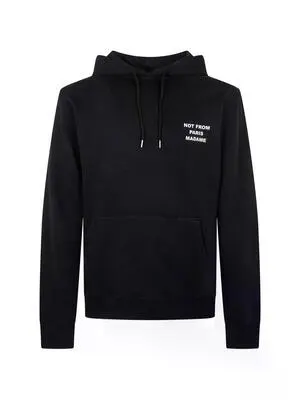 Drole De Monsieur Not From Paris Madame Slogan Hoodie - Black