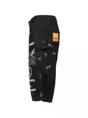 SWJP Graphic-print Double-knee Shorts