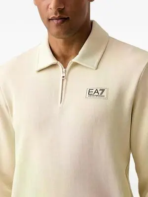 EA7 Logo-patch Zip-neck Sweater