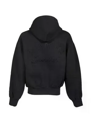 ESSENTIALS Logo-embroidered Zip-up Hoodie
