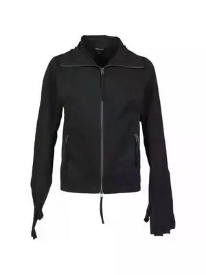 TROUBLED WATERS High-neck Gloved Jacket - Black