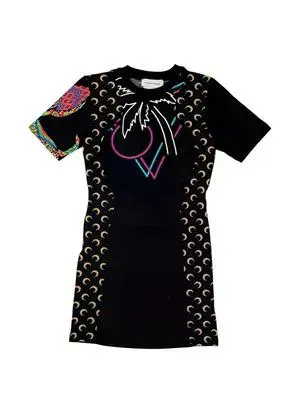 MARINE SERRE Crescent Moon Short-sleeve Mini Dress