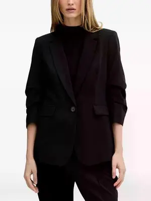 Dkny Single-breasted Ruched-sleeve Blazer