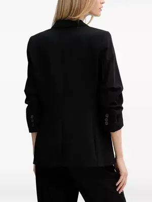 Dkny Single-breasted Ruched-sleeve Blazer