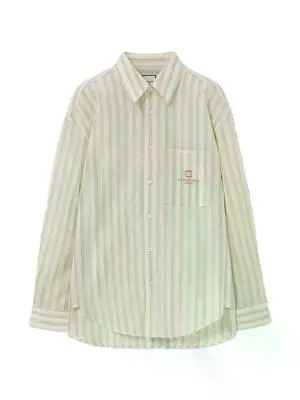 WOOYOUNGMI Striped Logo-detail Shirt - Green