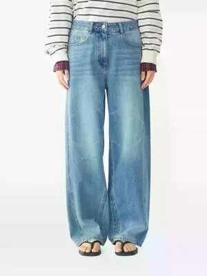 STUDIO TOMBOY Fringe-trim Tapered Jeans