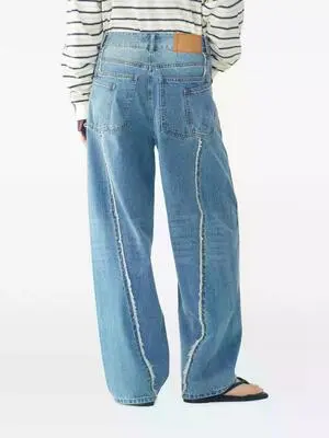 STUDIO TOMBOY Fringe-trim Tapered Jeans