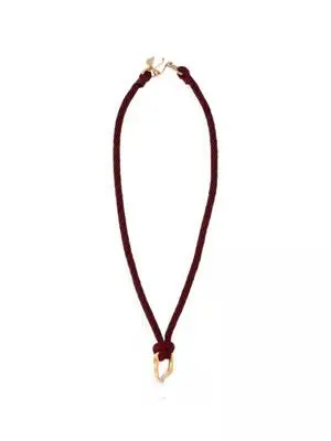 FORTE_FORTE Pearl-pendant Rope Necklace - Red
