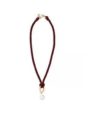 FORTE_FORTE Pearl-pendant Rope Necklace - Red