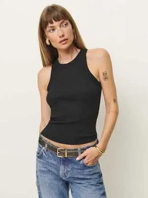 REFORMATION Tasha Tank Top - Black