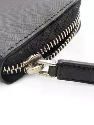 Prada 2010s Triangle Logo Saffiano Leather Coin Purse