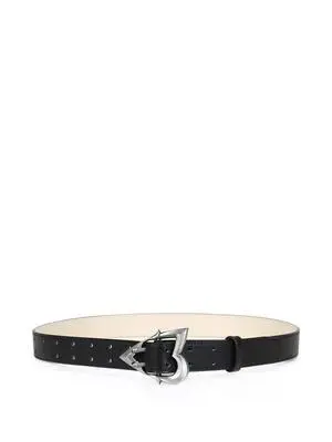 VAIN Hela Heart-buckle Leather Belt - Black